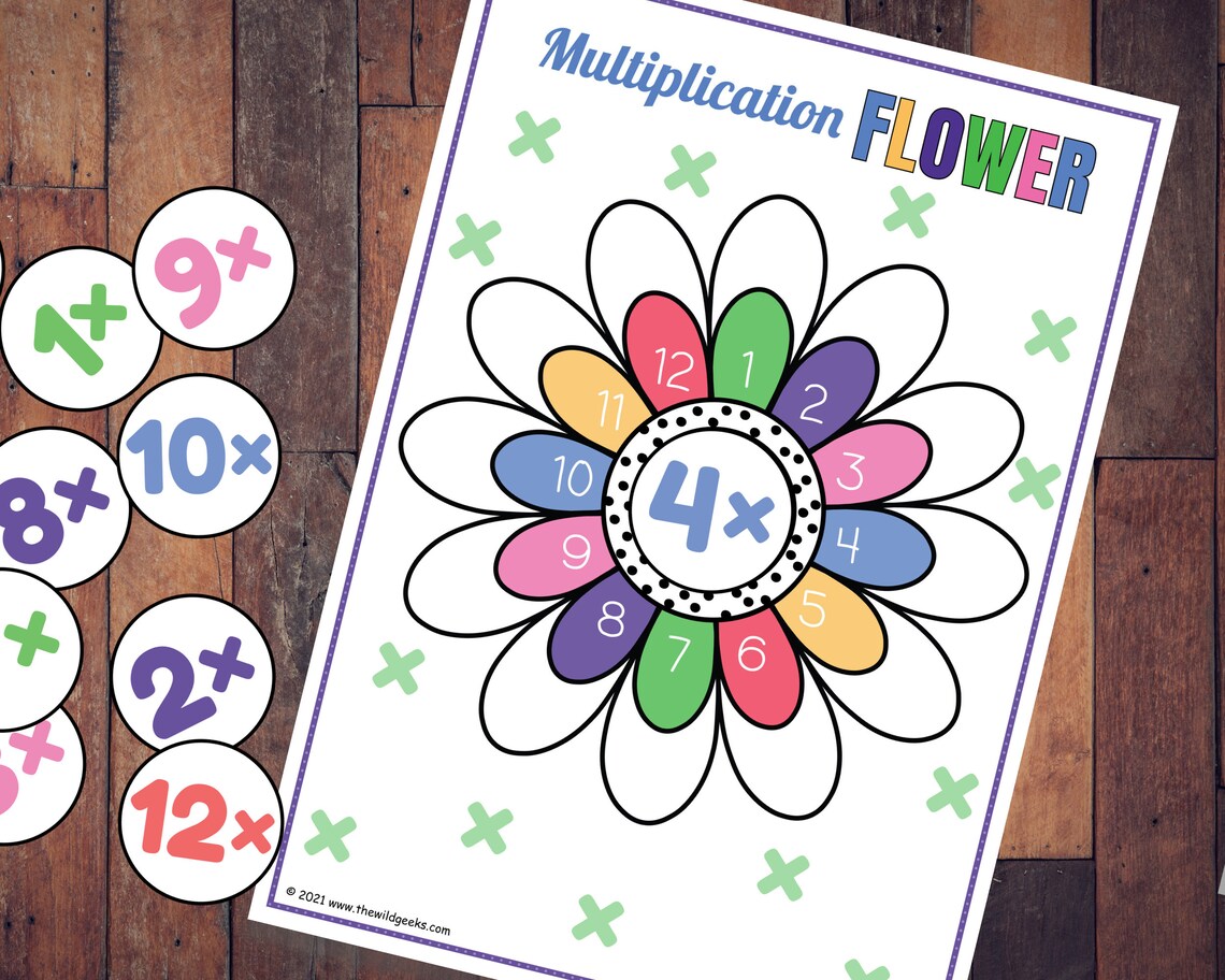 Montessori Multiplication Flower Homeschool Math Printable - Etsy España