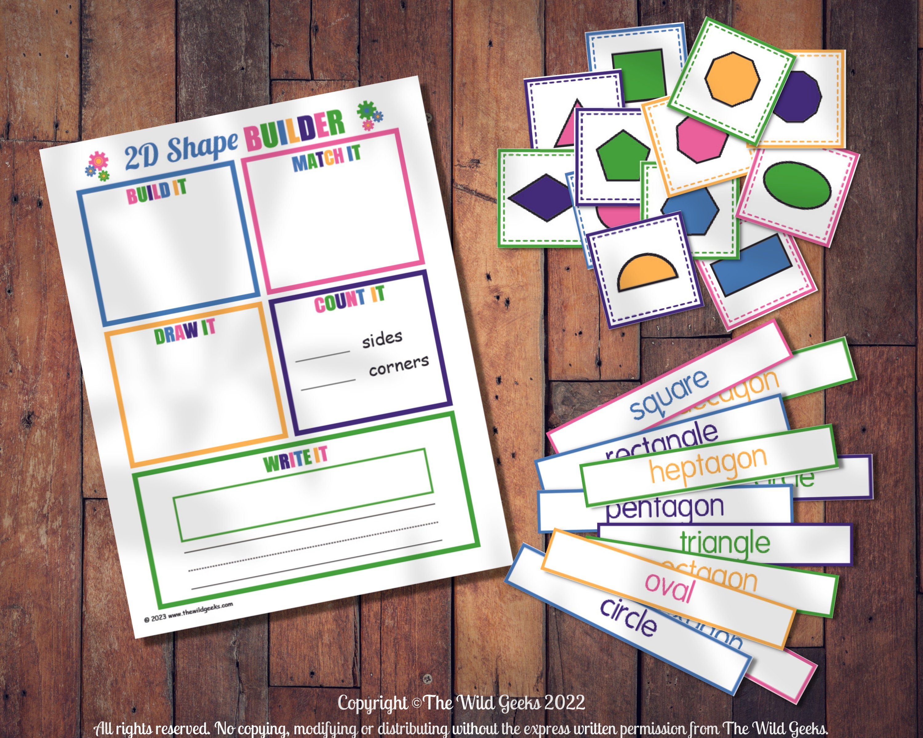 2D & 3D Shapes Workbook, Homeschool Learning Activity, Classroom ...