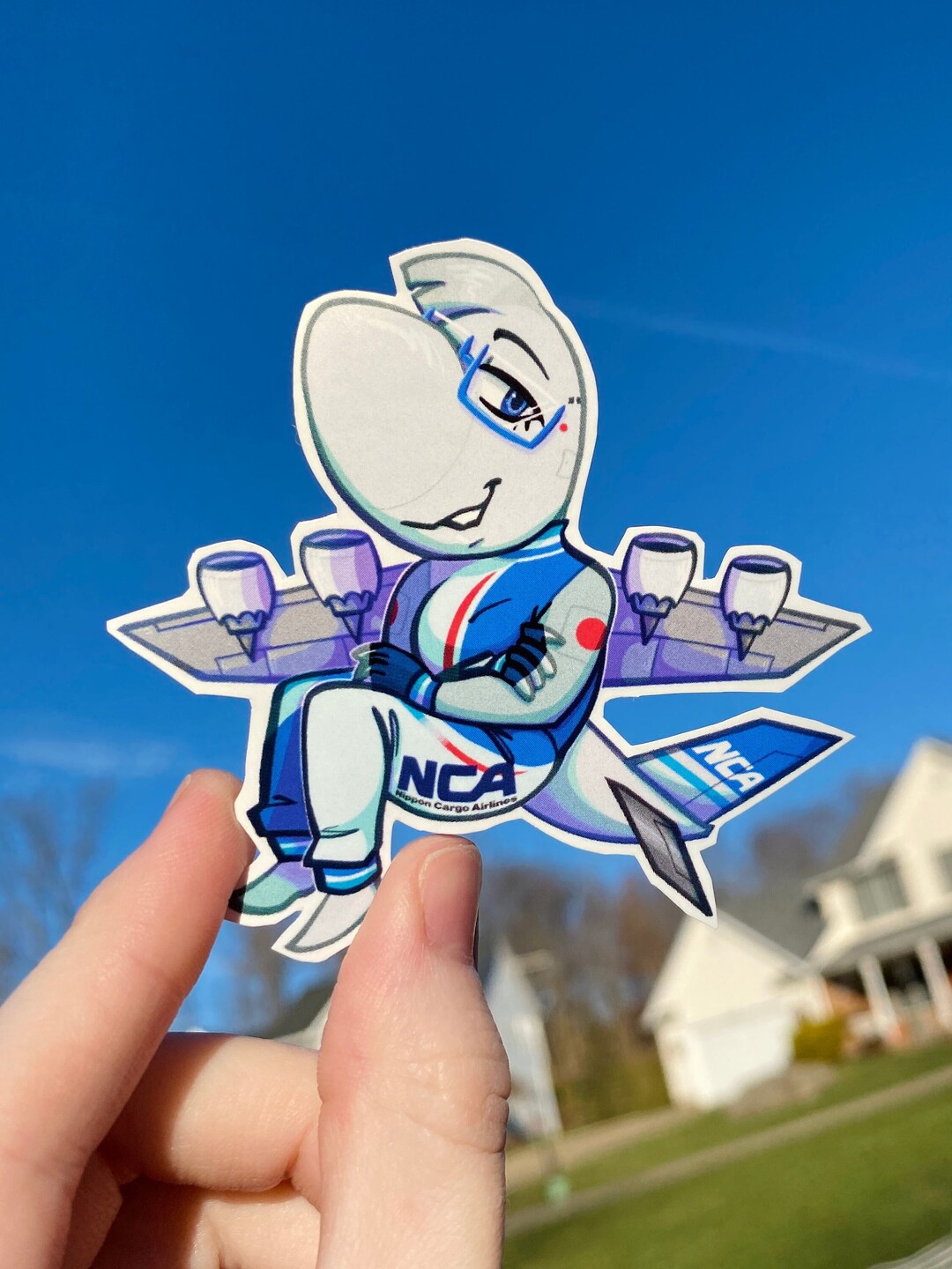 Hako the NCA 747-8 Handmade Chibi Airplane Vinyl Sticker - Etsy