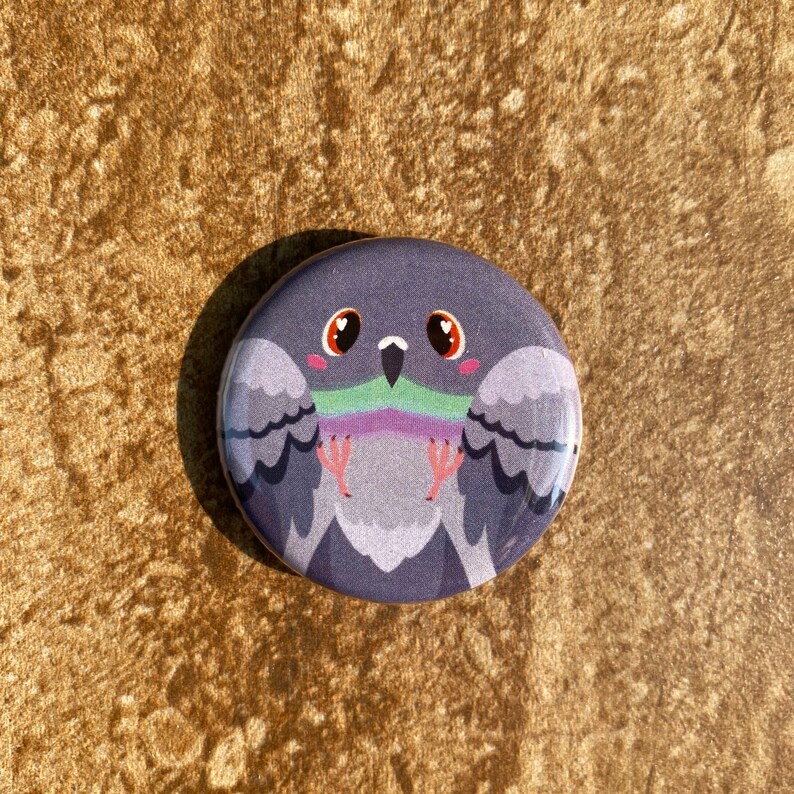 Chibi Dove 1.25 Inch Button Pin- Mourning Dove/luzon Bleeding Heart ...