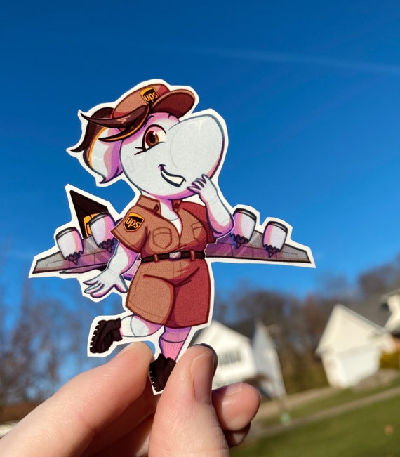Joyce the UPS 747-8 Handmade Chibi Airplane Vinyl Sticker - Etsy