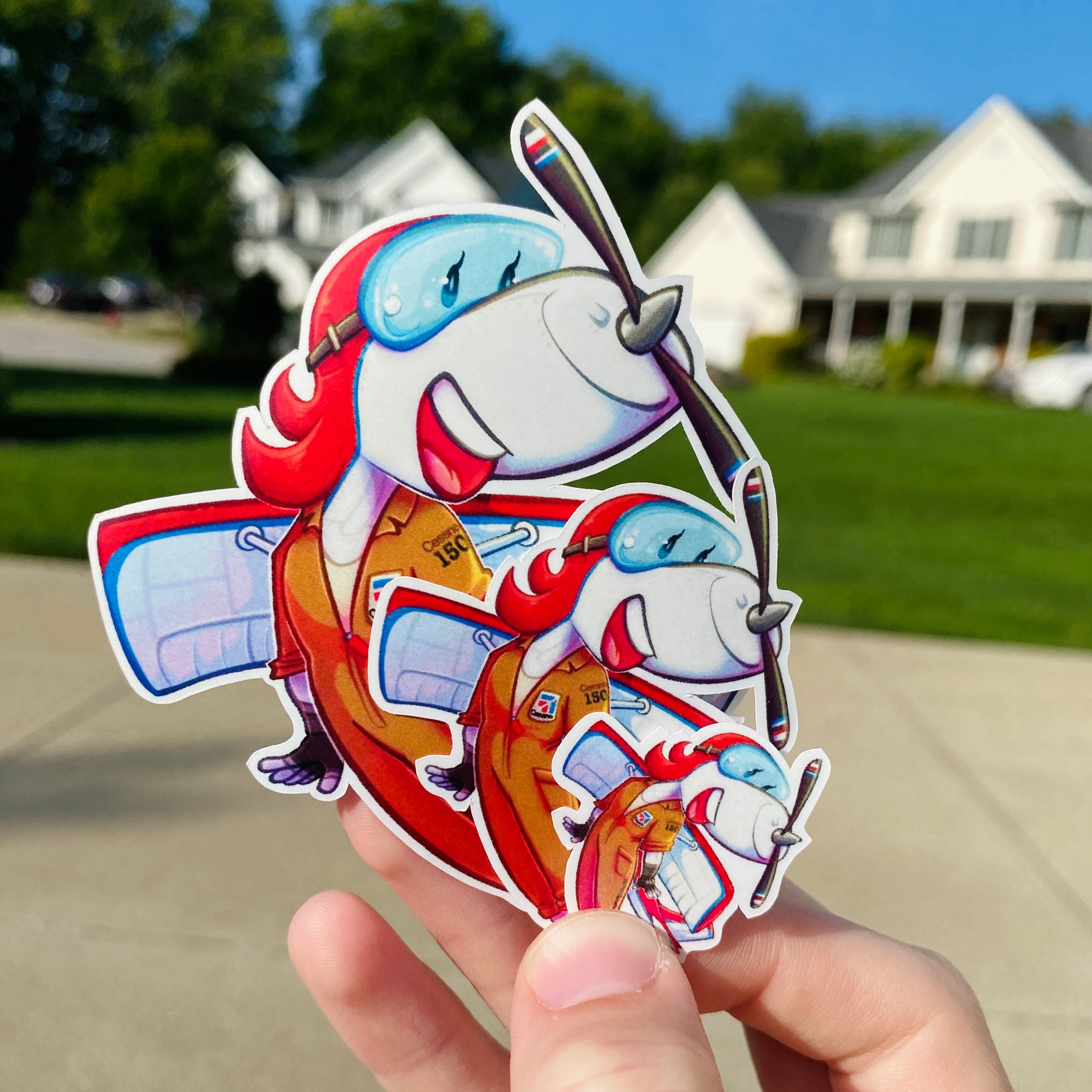 Cessy the Cessna 150- Handmade Chibi Airplane Vinyl Sticker - Etsy