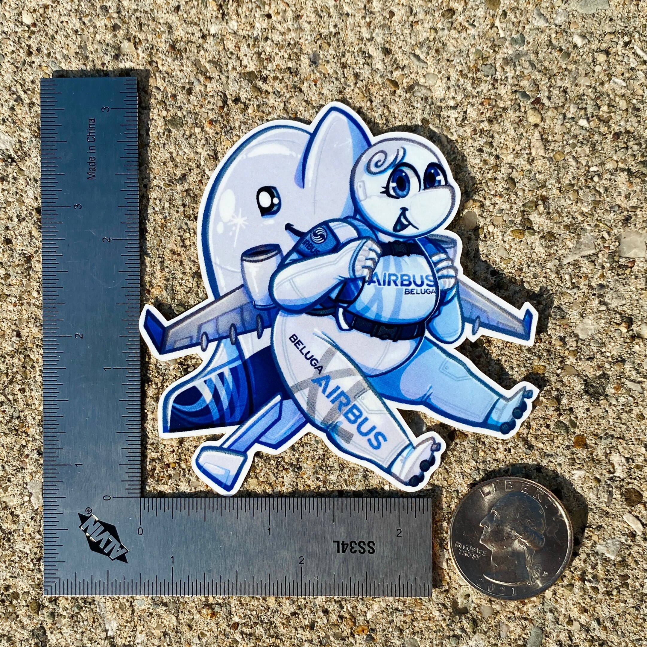 Bella the Airbus Beluga XL Handmade Chibi Airplane Vinyl - Etsy