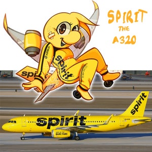 Spirit the A320 - Handmade Chibi Airplane Vinyl Sticker - Etsy
