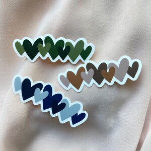 Green Line of Hearts Matte Sticker, 2.7 X 1 Inch, Waterproof Sticker ...