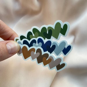 Green Line of Hearts Matte Sticker, 2.7 X 1 Inch, Waterproof Sticker ...