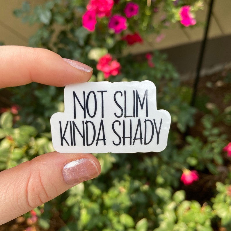 Not Slim Kinda Shady Sticker 2 X 1.2 Inches Vinyl - Etsy