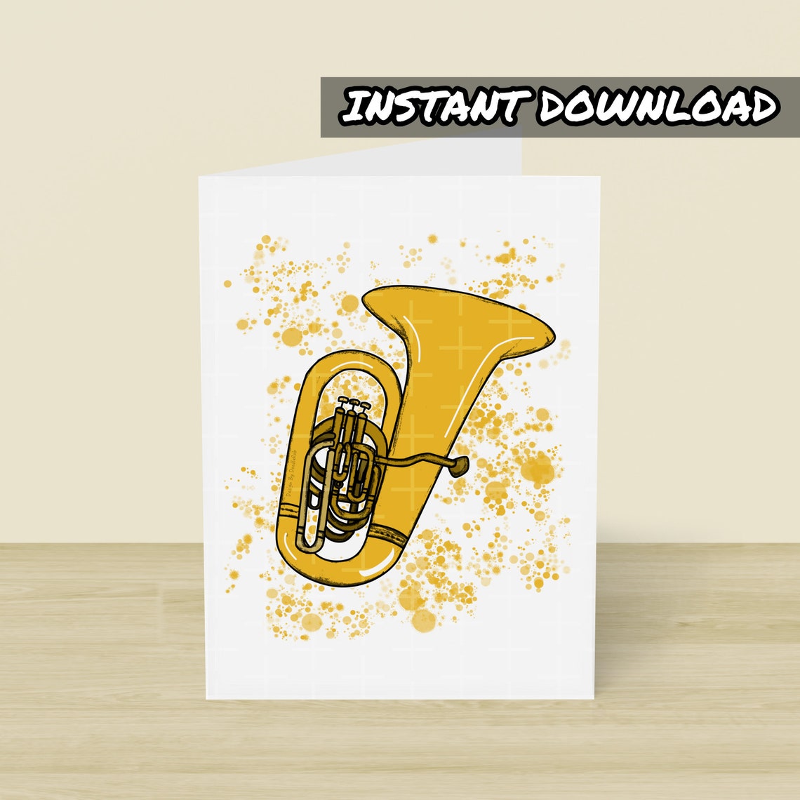 Printable Tuba Greeting Card, Printable Greeting Card, Instant Download ...