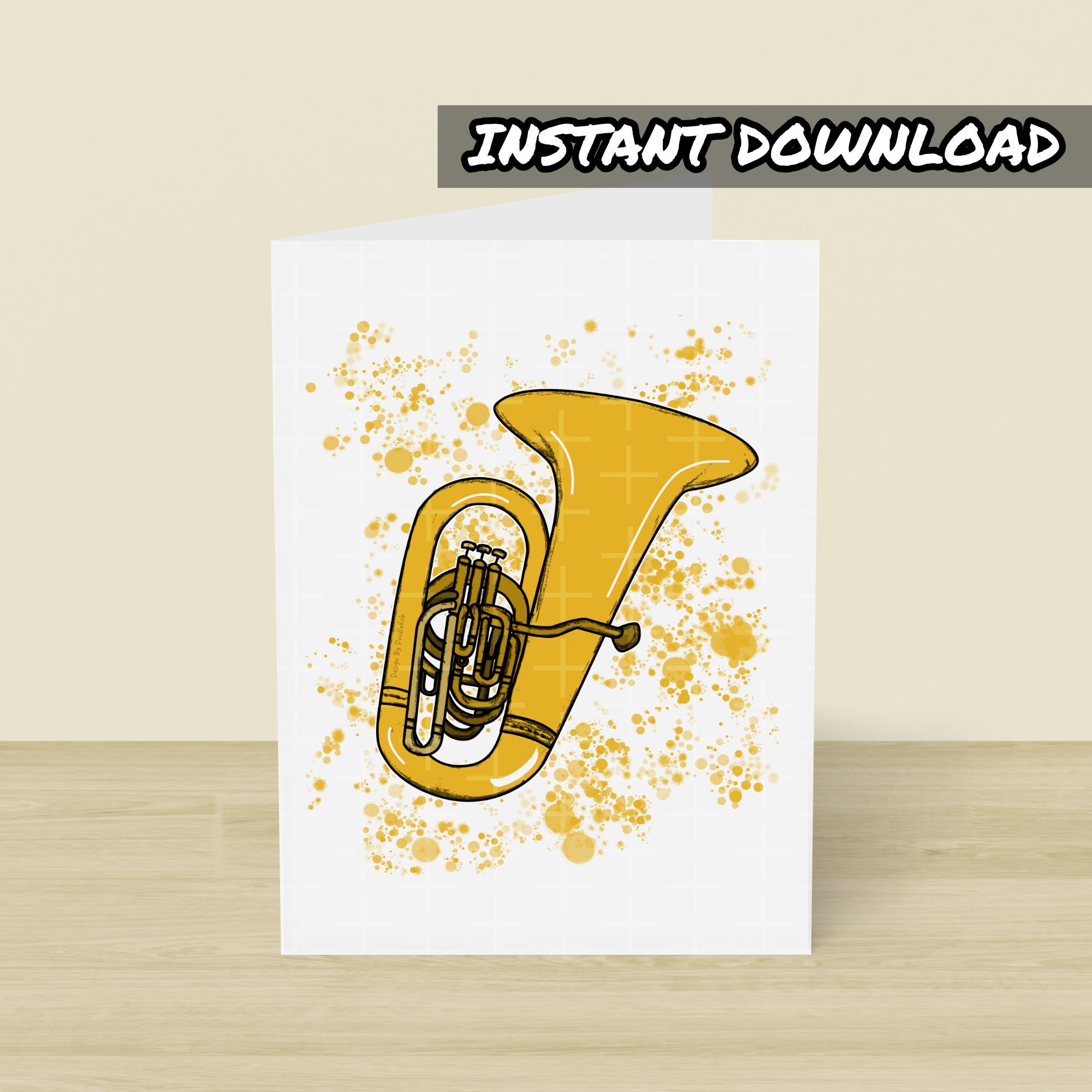 Printable Tuba Greeting Card, Printable Greeting Card, Instant Download ...