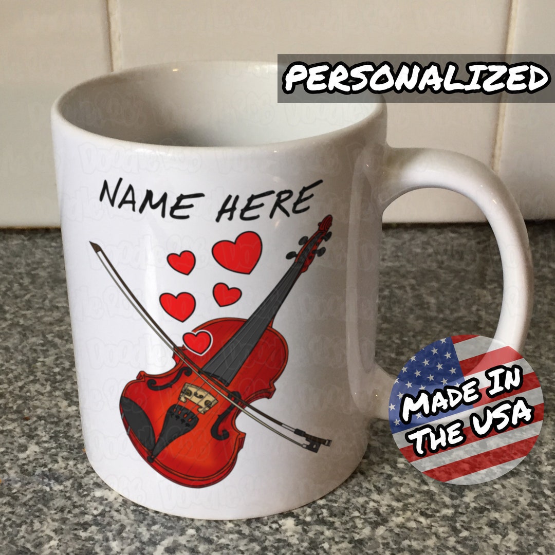 Violin Valentines Personalized Mug, Custom Violinist Mug, Violin Player ...