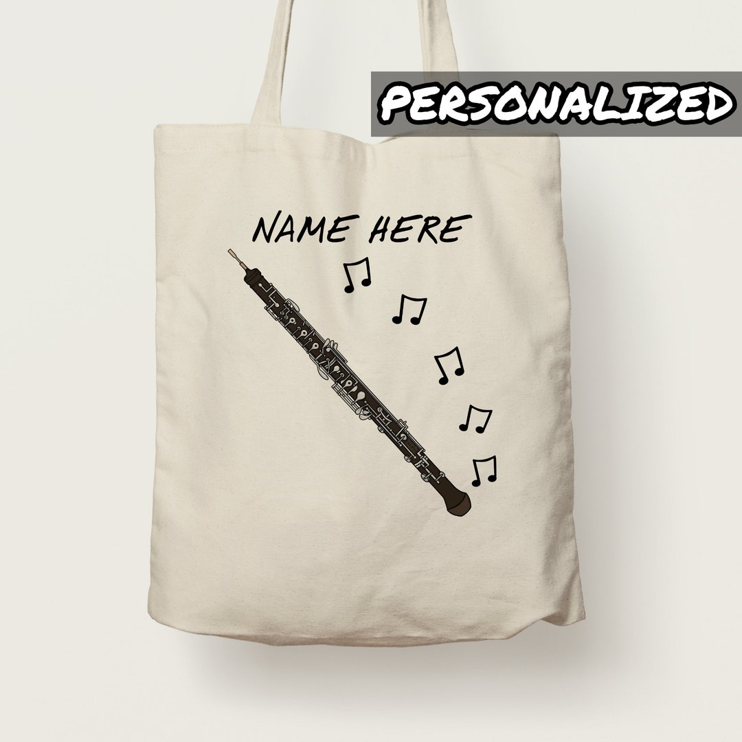 Personalized Oboe Tote Bag, Custom Gift for Oboist, Oboe Teacher Gift, Oboe Student, Woodwind ...