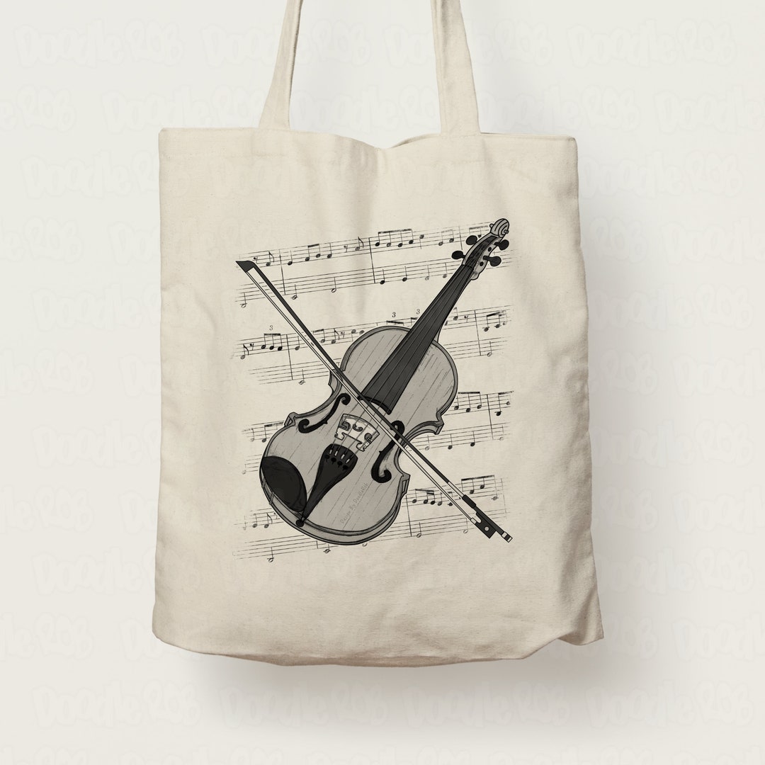 Violin Canvas Tote Bag, Violinist Bag, Violin Player, Violin Teacher ...
