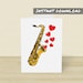 Printable Saxophone Valentines Card, Printable Card, Instant Download ...