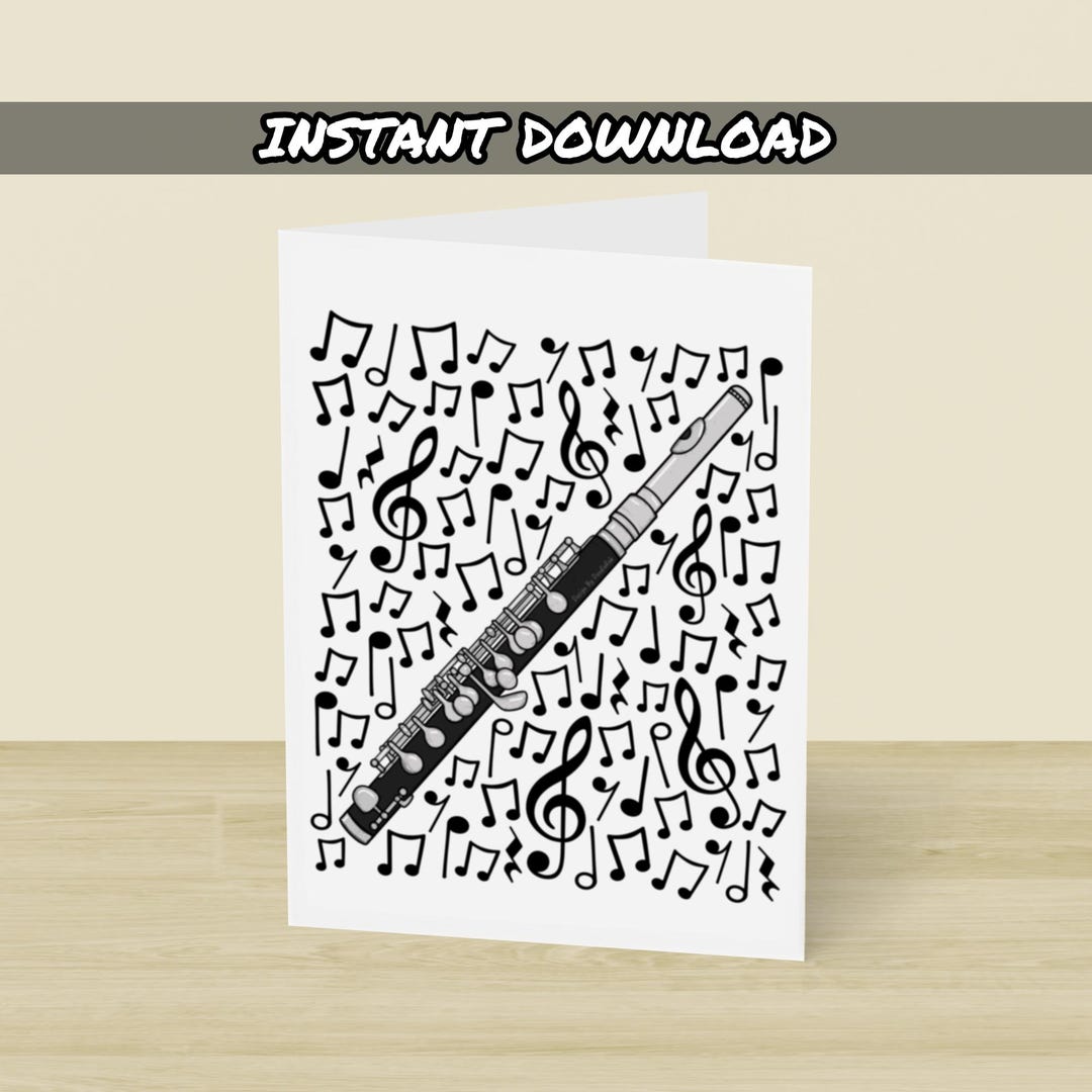 Printable Piccolo Card, Instant Download, Piccoloist Birthday Card ...