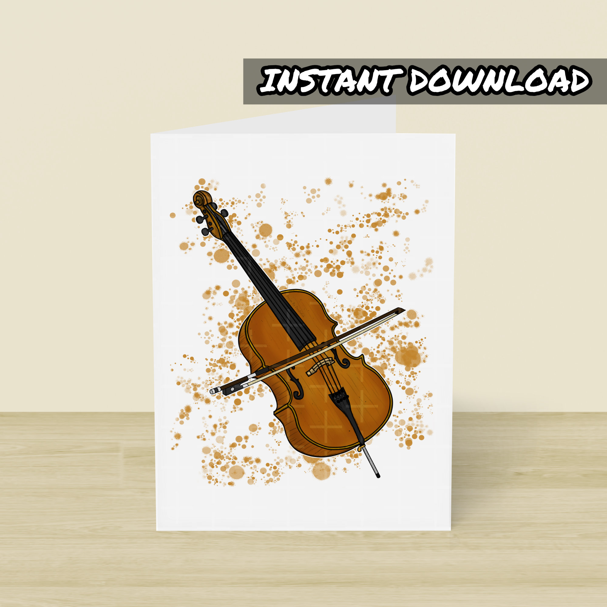 Printable Cello Card, Printable Greeting Card, Instant Download, Cello ...