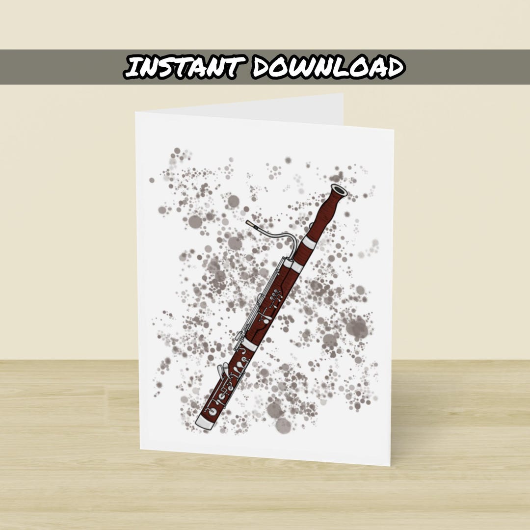 Printable Bassoon Card, Instant Download, Bassoon Birthday Card ...