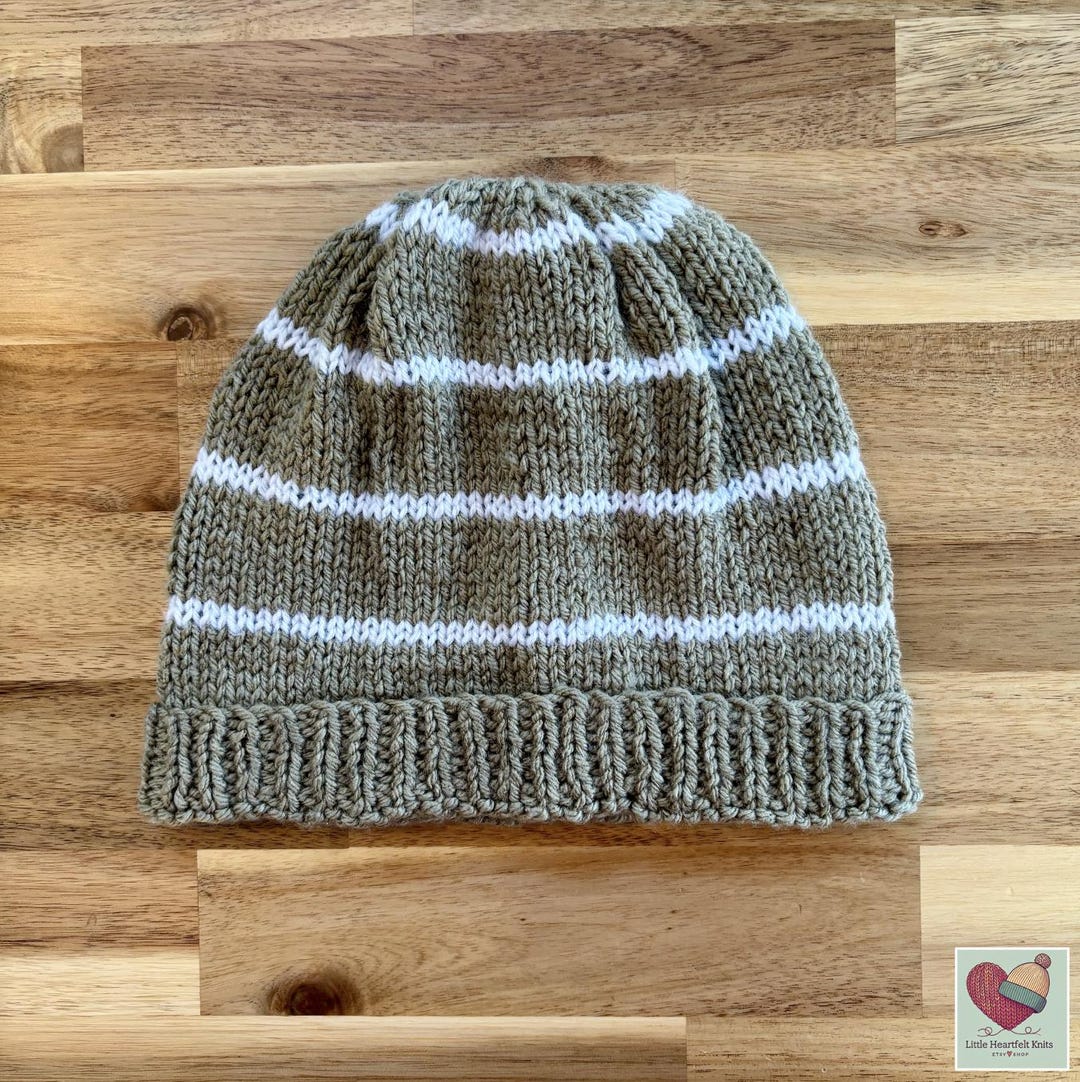 Simple Striped Hat Knitting Pattern - Etsy