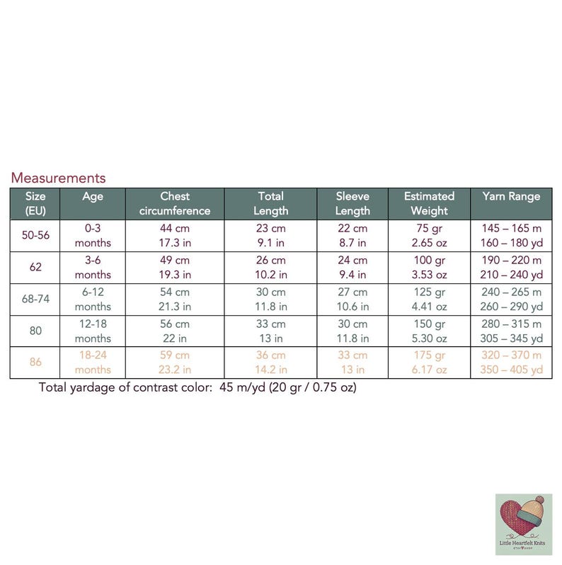 Baby Sweater Knitting Pattern PDF | Color Dot | Sizes 0-24 Months ...