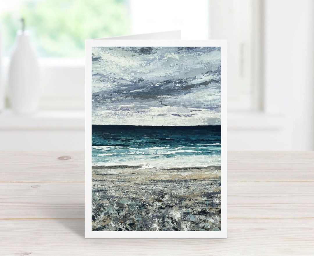 Luxury Coastal Card, Waves Birthday Card, Thank You Cards, Coastal Card ...