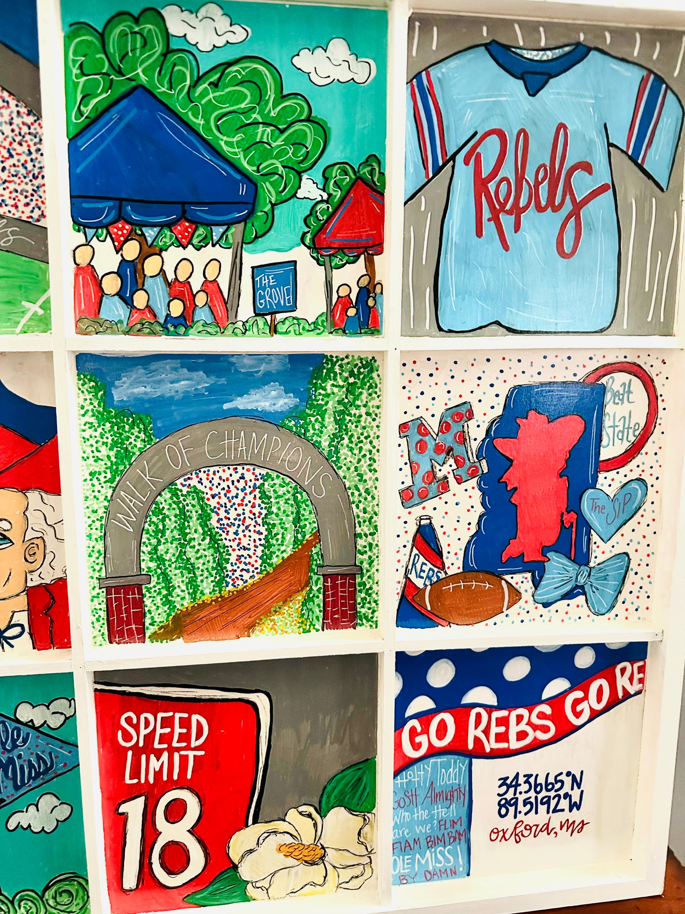 OLE MISS Hanging Tic Tac Toe Boards/art Custom Made With ...