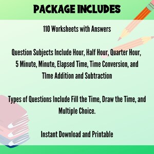 Telling the Time Timed Maths Worksheets | 110 Timed Math Test Drills ...