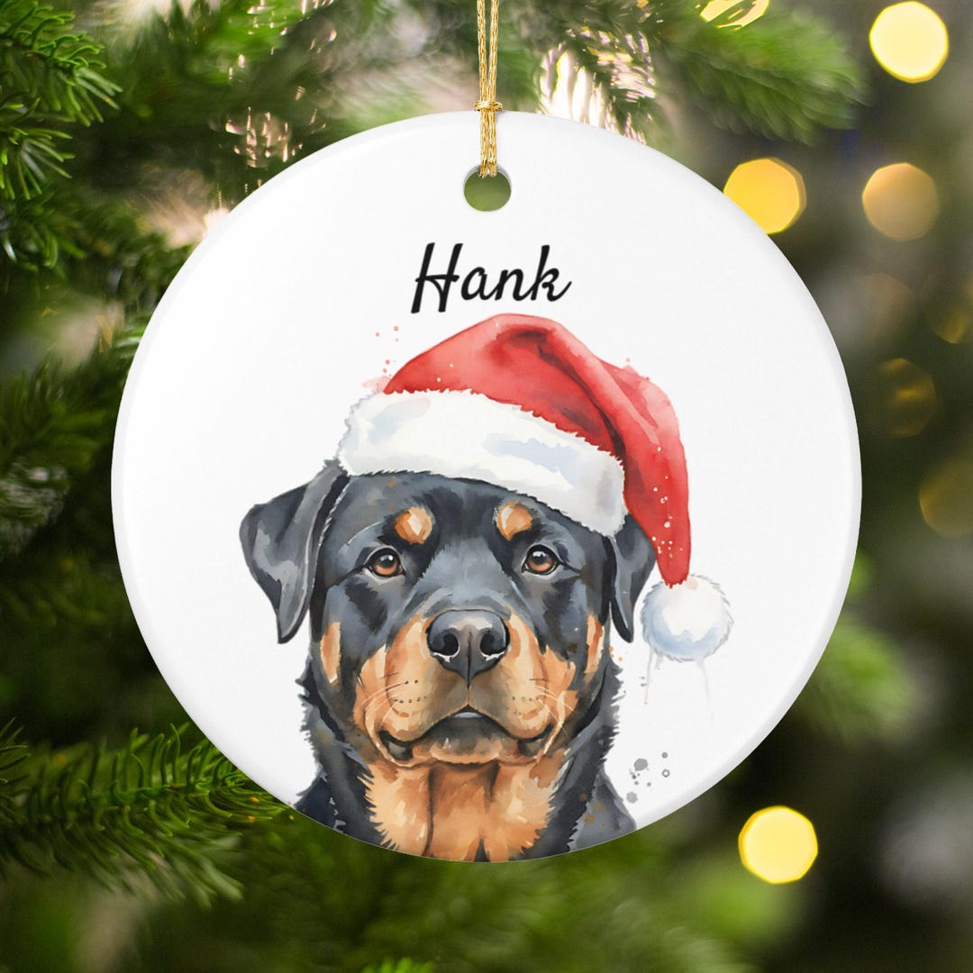 Custom Dog Ornaments, Rottweiler Christmas Ornament, Personalized Pet ...
