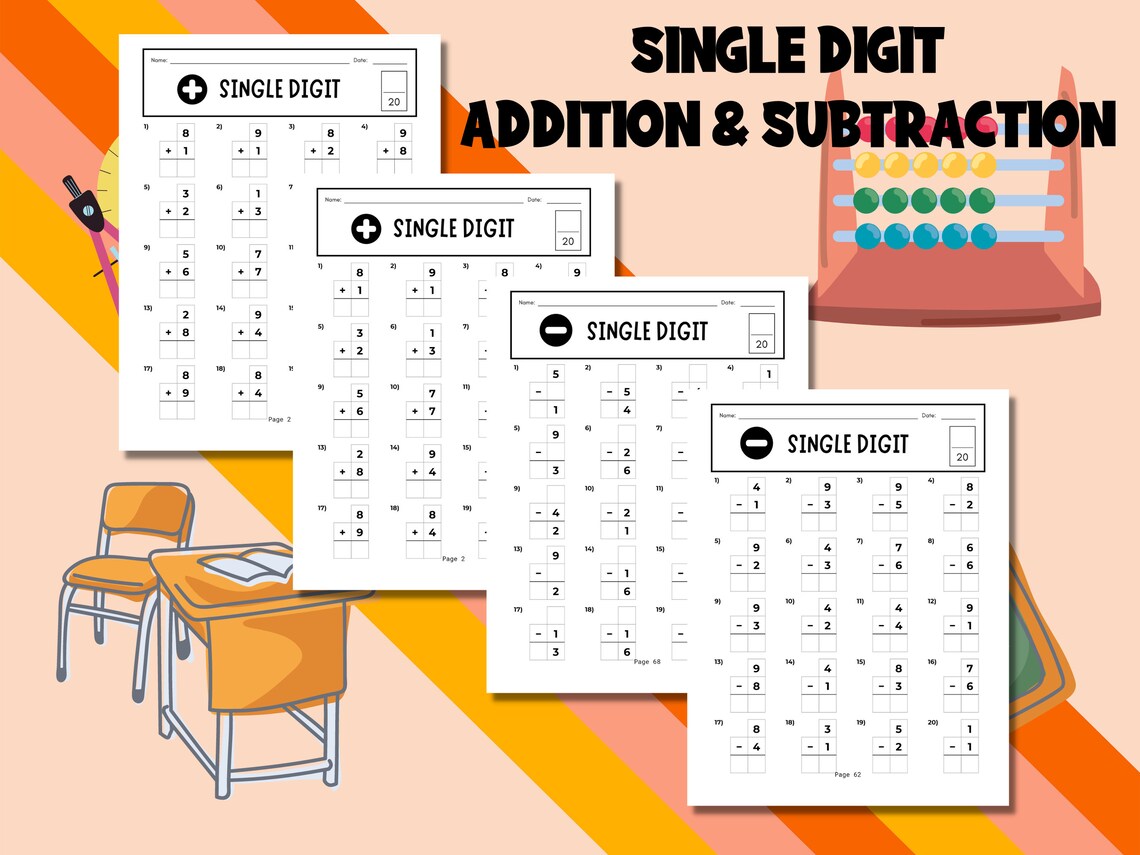 Addition & Subtraction Worksheets | 110 Math Tests With Answers ...