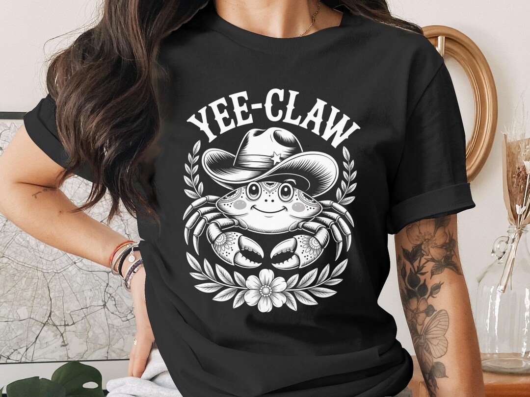 Yee Claw Digital Download, Crab Cowboy, 300dpi PNG, Crab Wearing Hat ...