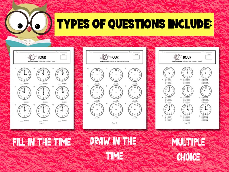 Telling the Time Timed Maths Worksheets | 110 Timed Math Test Drills ...