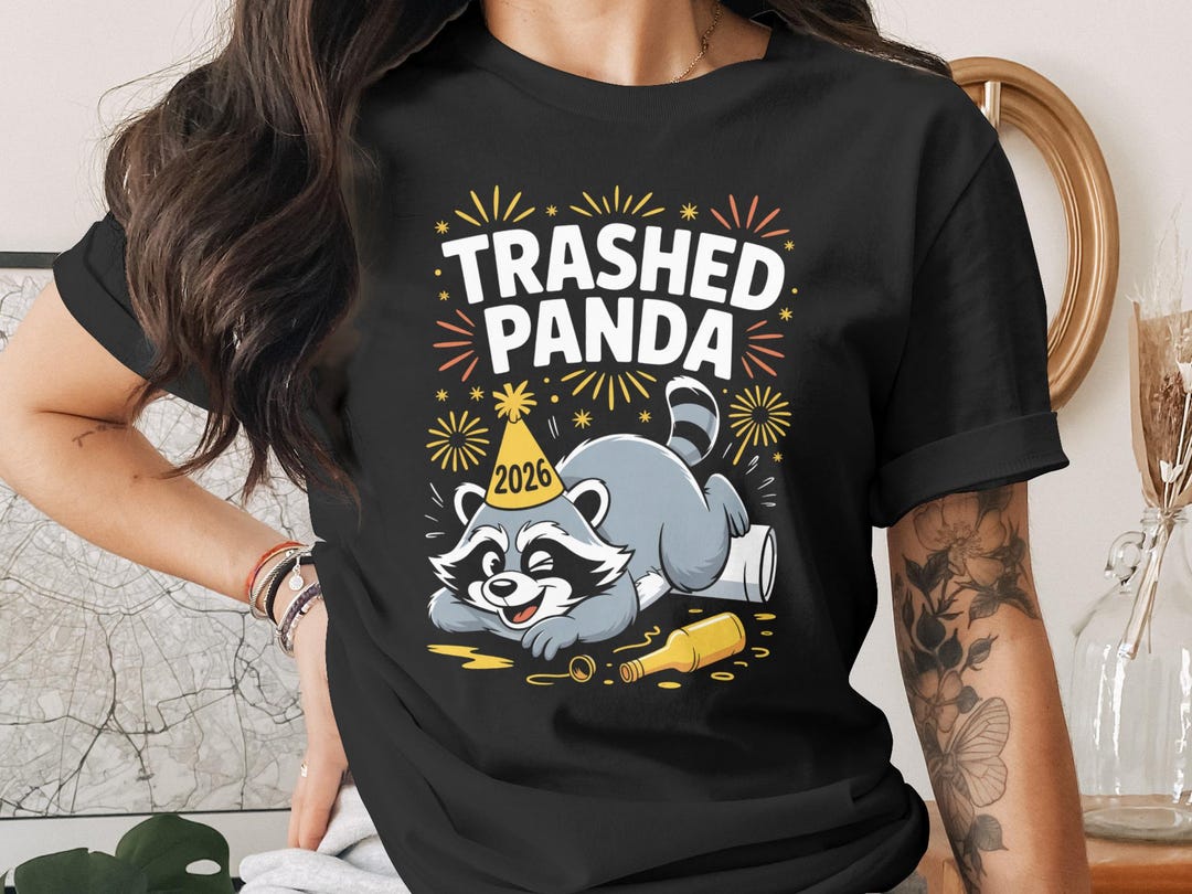 Trashed Panda 2026 T-shirt, Funny Sweatshirt, Party Hoodie, Cute Tank ...