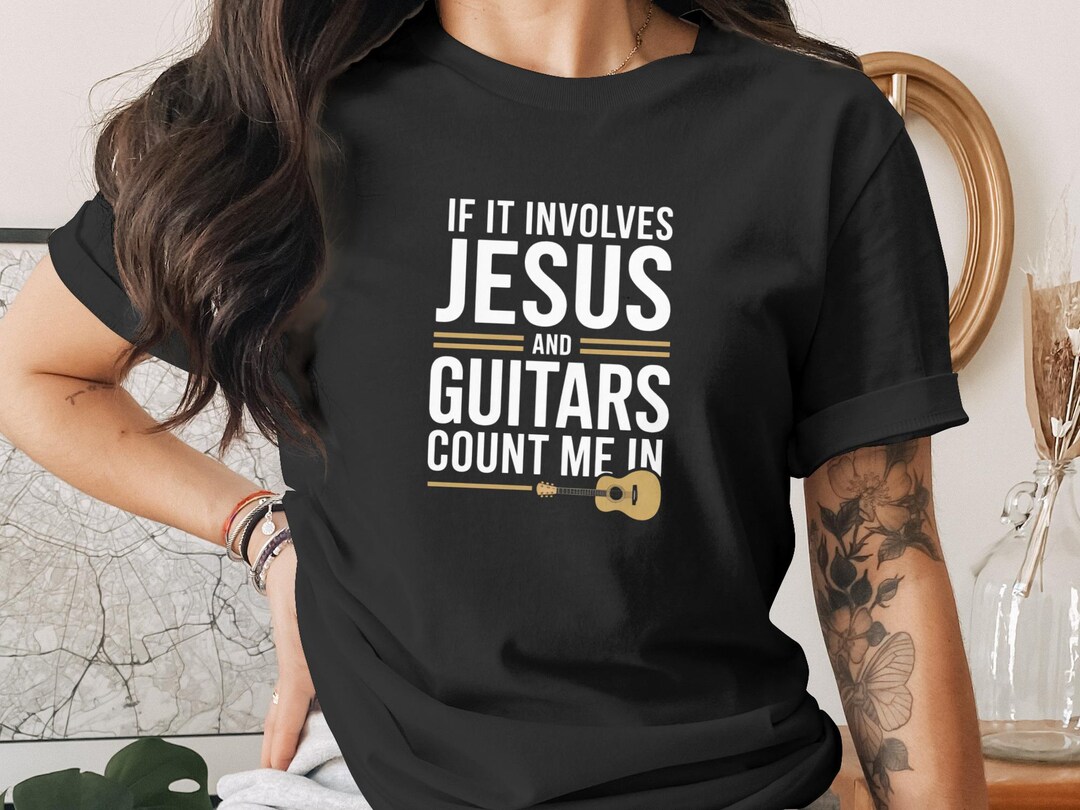 Jesus and Guitars Digital Print, Christian Music PNG, Guitar Lover Gift ...