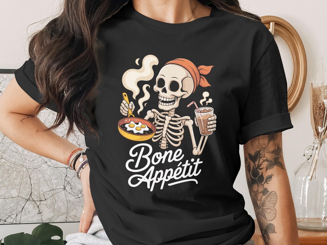 Bone Appetit Digital, Skeleton Chef PNG, Funny Foodie Art, 300dpi ...