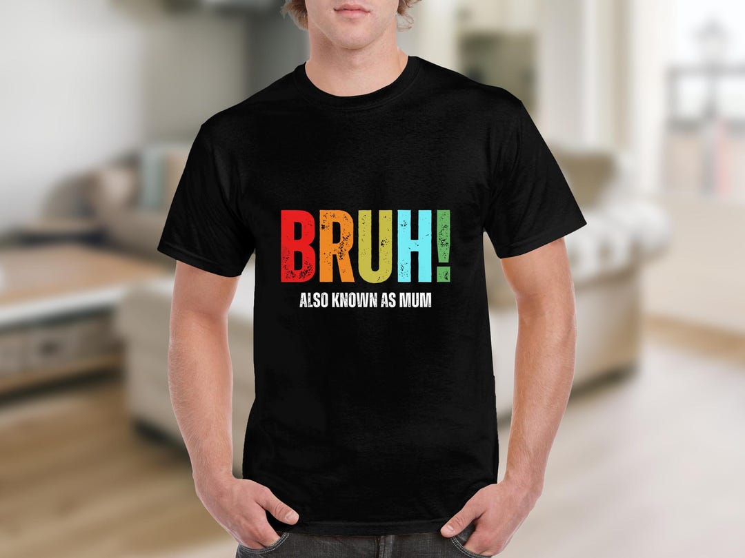 Fun Colorful BRUH T-shirt, Retro Inspired Graphic Tee, Vibrant BRUH ...