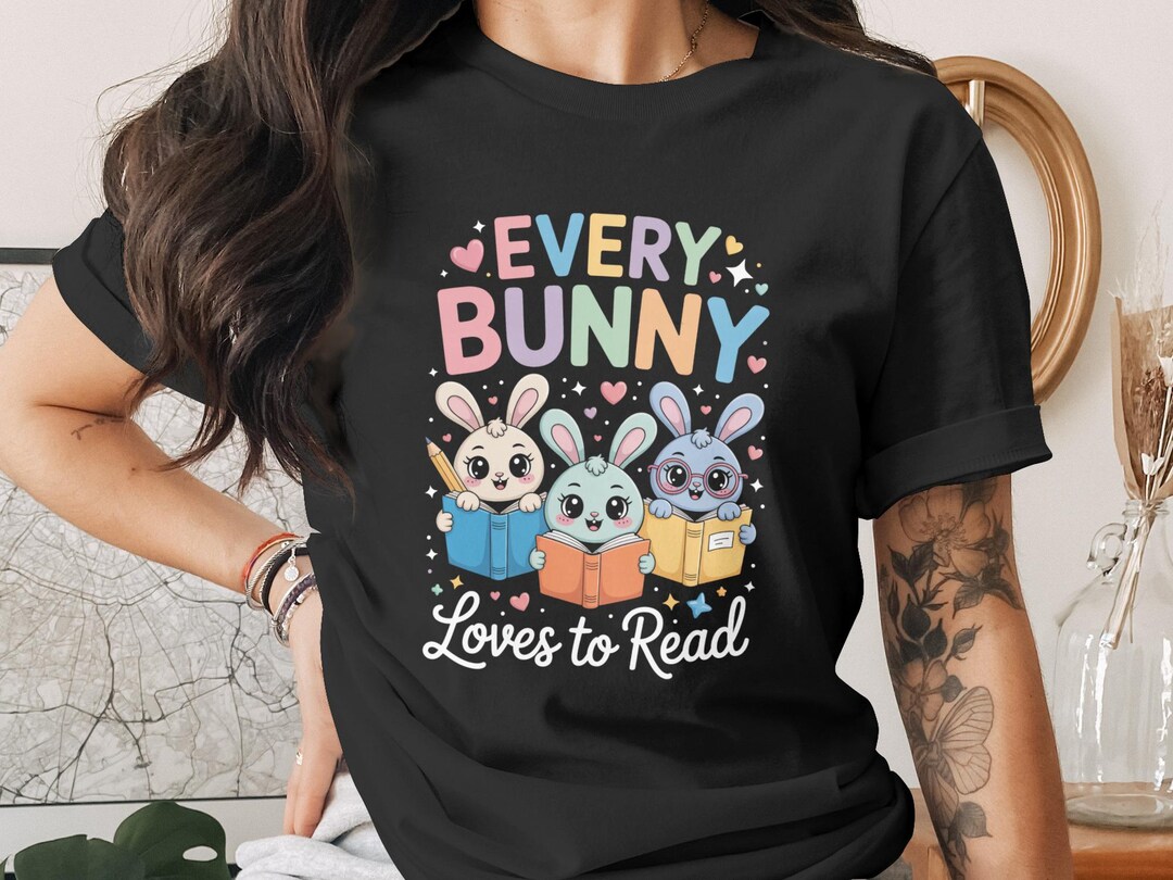 Cute Bunny Reading Digital Download, Every Bunny Loves to Read PNG ...