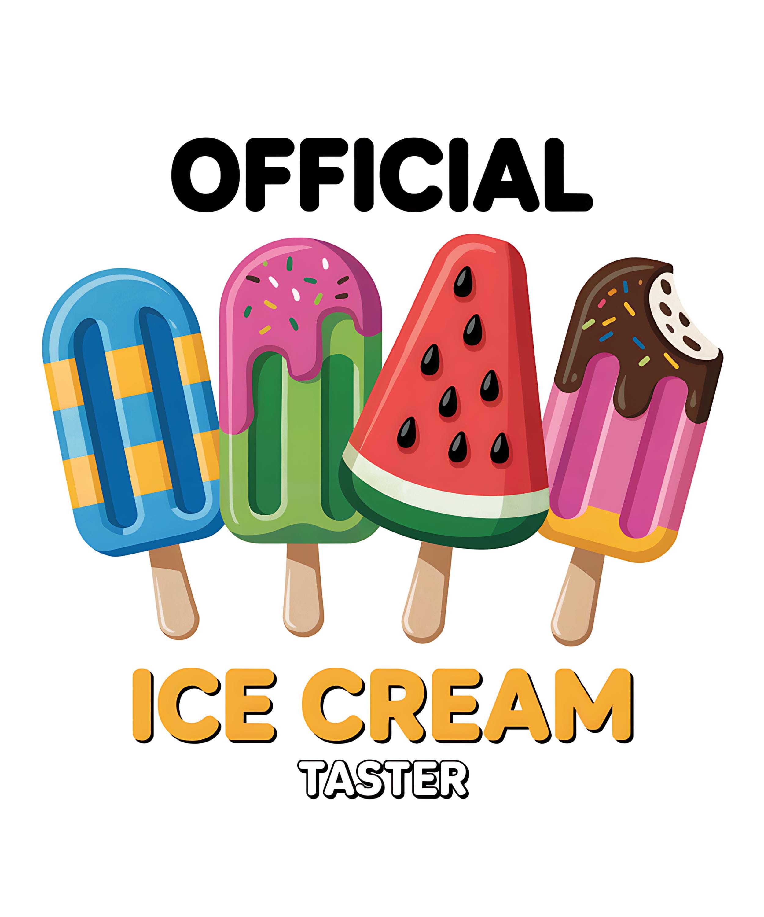 Official Ice Cream Taster Digital PNG, 300 DPI Art, Summer Treat ...