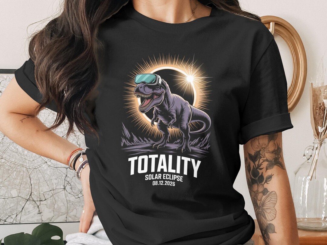 Solar Eclipse Dinosaur Digital, Totality 2026, T Rex With VR Goggles ...