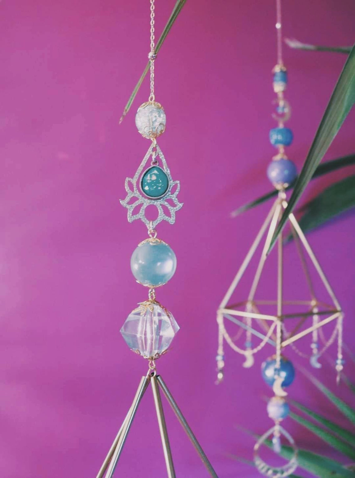 Light Green Blue Mermaid, Shell, Ocean Themed Hanging Geometric Himmeli ...