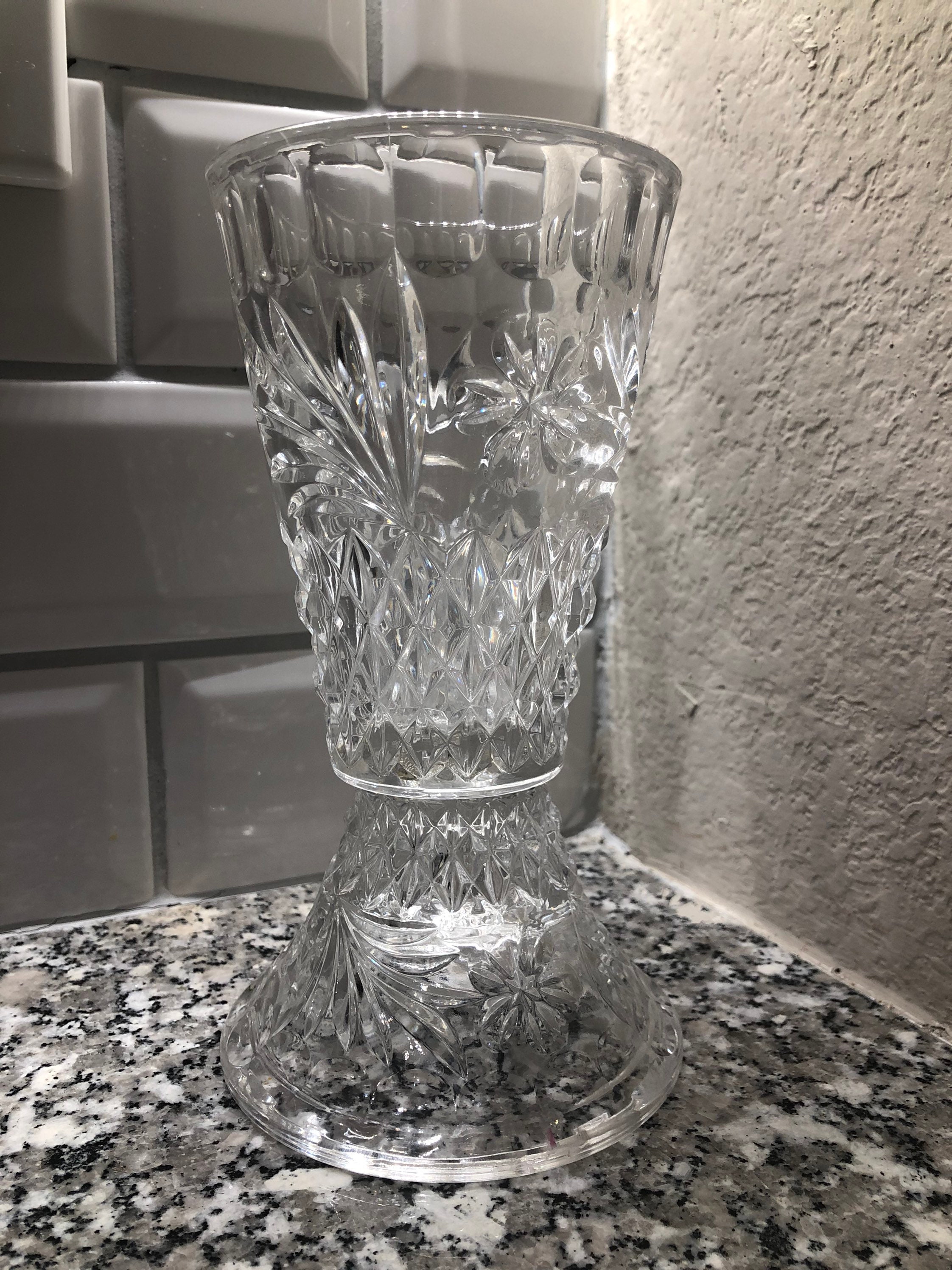 Cut Glass Flower Vase - Etsy