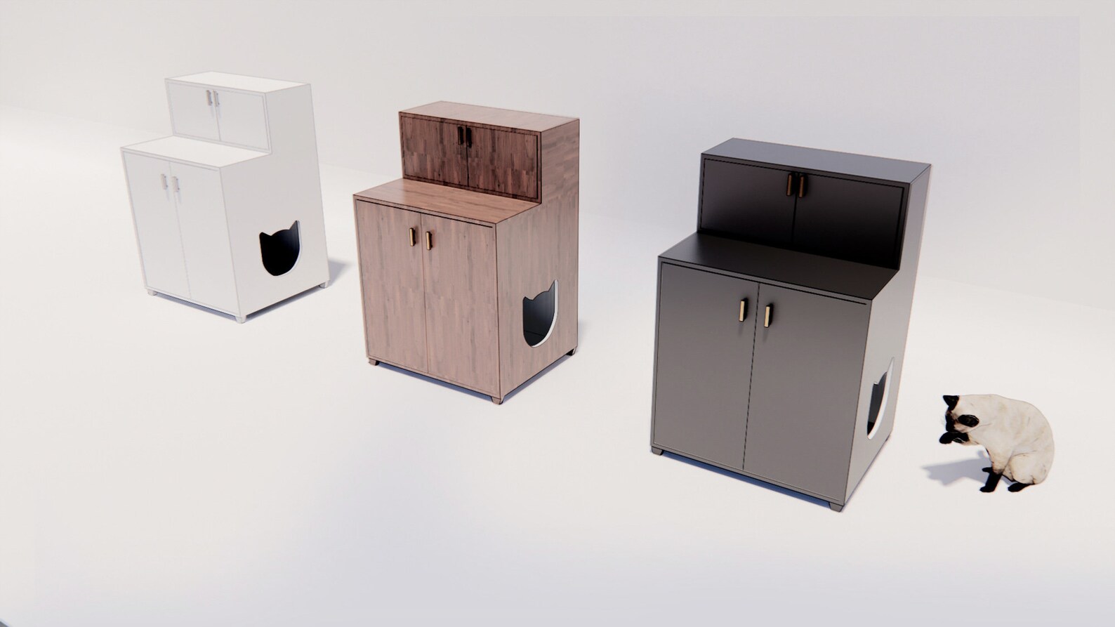 Preassembled Versatile Cat Cabinet for Litter-robot Cat Furniture ...