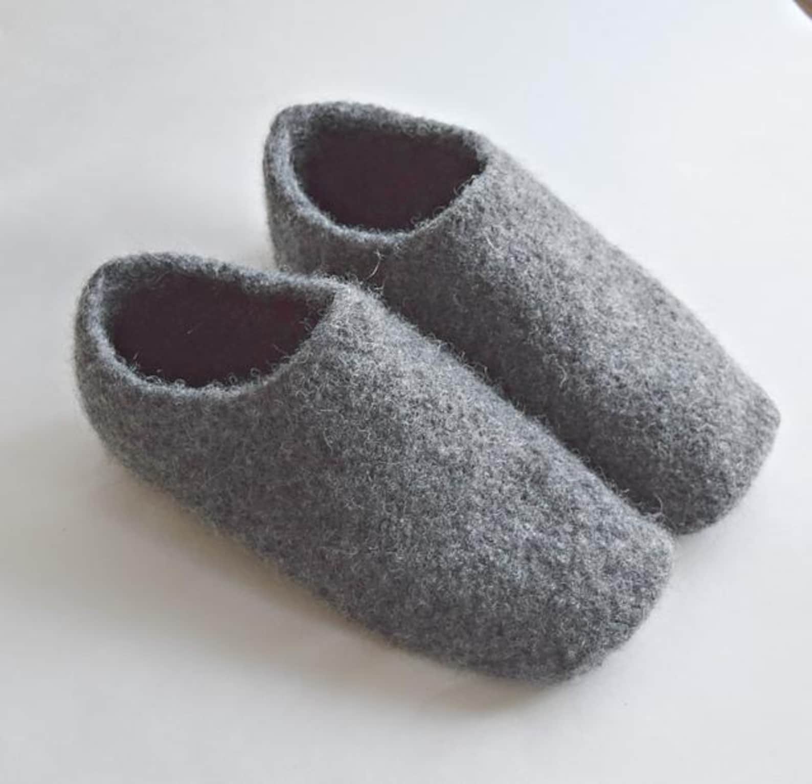 Felted Slipper Knitting Pattern – Seamless Wool Slippers, Square Toe ...