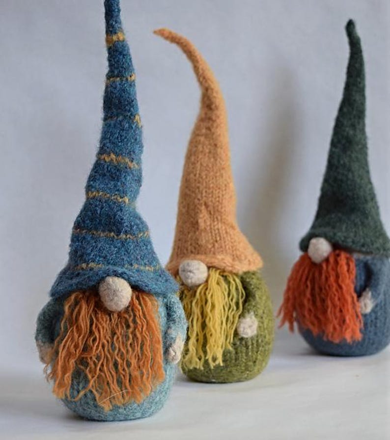 Wobbly Gnomes – Knitting Pattern PDF – Felted Weighted Toy Gnomes - Etsy