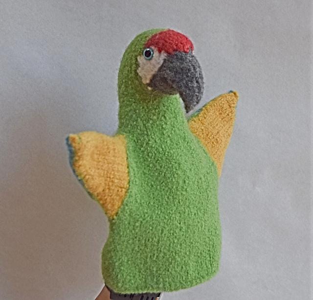 Felted Parrot Puppet Knitting Pattern, Wool Hand Puppet, PDF Download ...