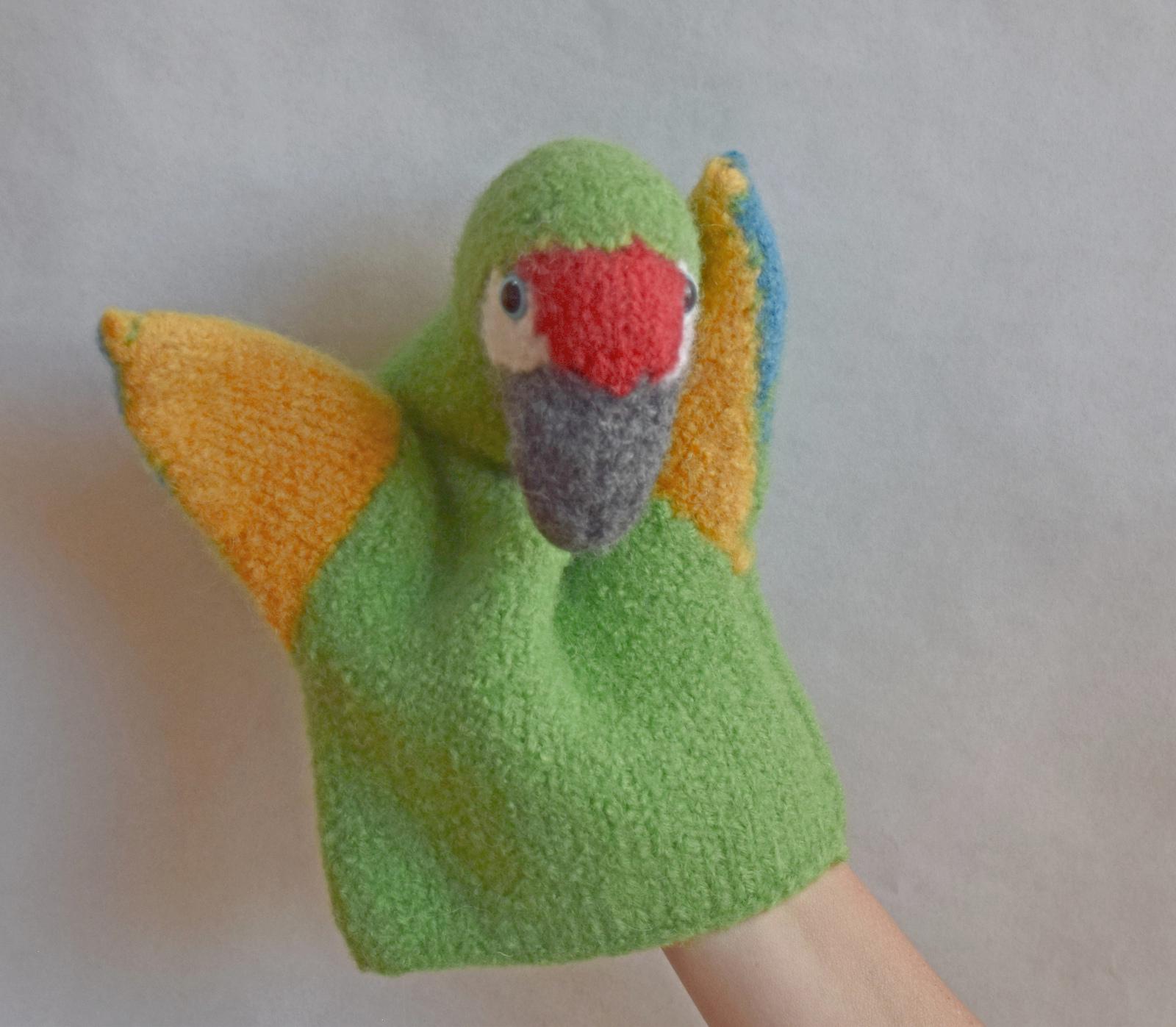Felted Parrot Puppet Knitting Pattern, Wool Hand Puppet, PDF Download ...