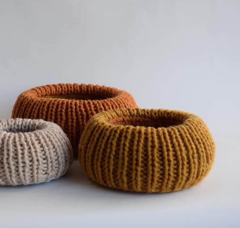 Hygge Knit Bowls Pattern – Felted Wool Bowls in 2 Colors – Instant ...