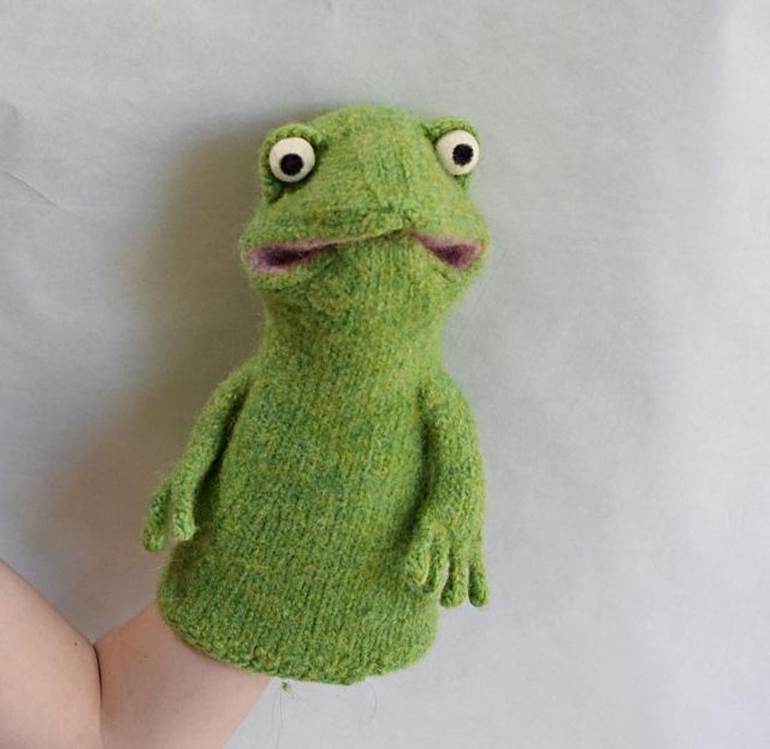 Quirky Frog Puppet – Knitting Pattern PDF – Felted Puppet – Fits Adult ...