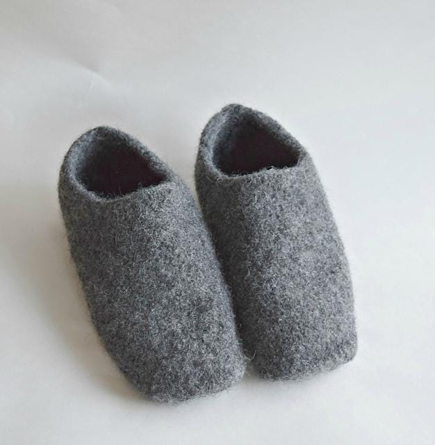Felted Slipper Knitting Pattern – Seamless Wool Slippers, Square Toe ...