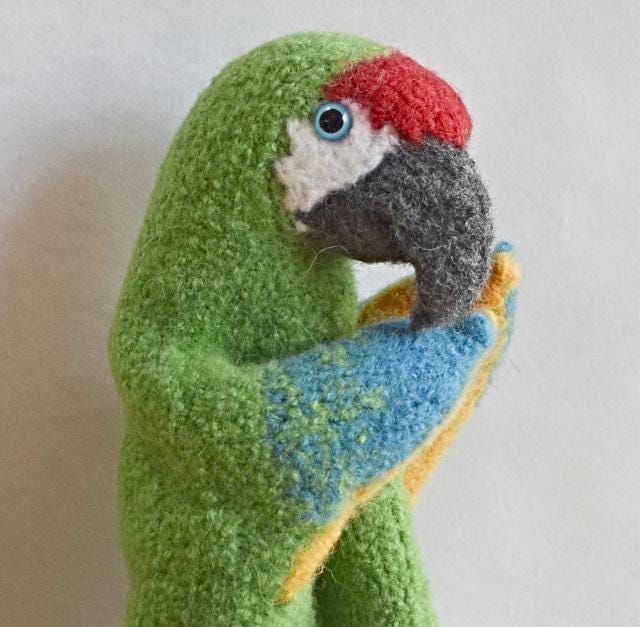 Felted Parrot Puppet Knitting Pattern, Wool Hand Puppet, PDF Download ...