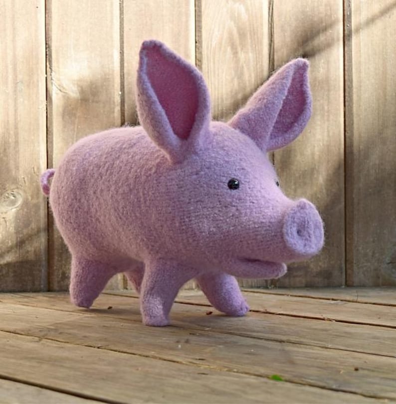 Sparky the Pig – Knitting Pattern PDF – Felted Bulky Toy – Seamless ...