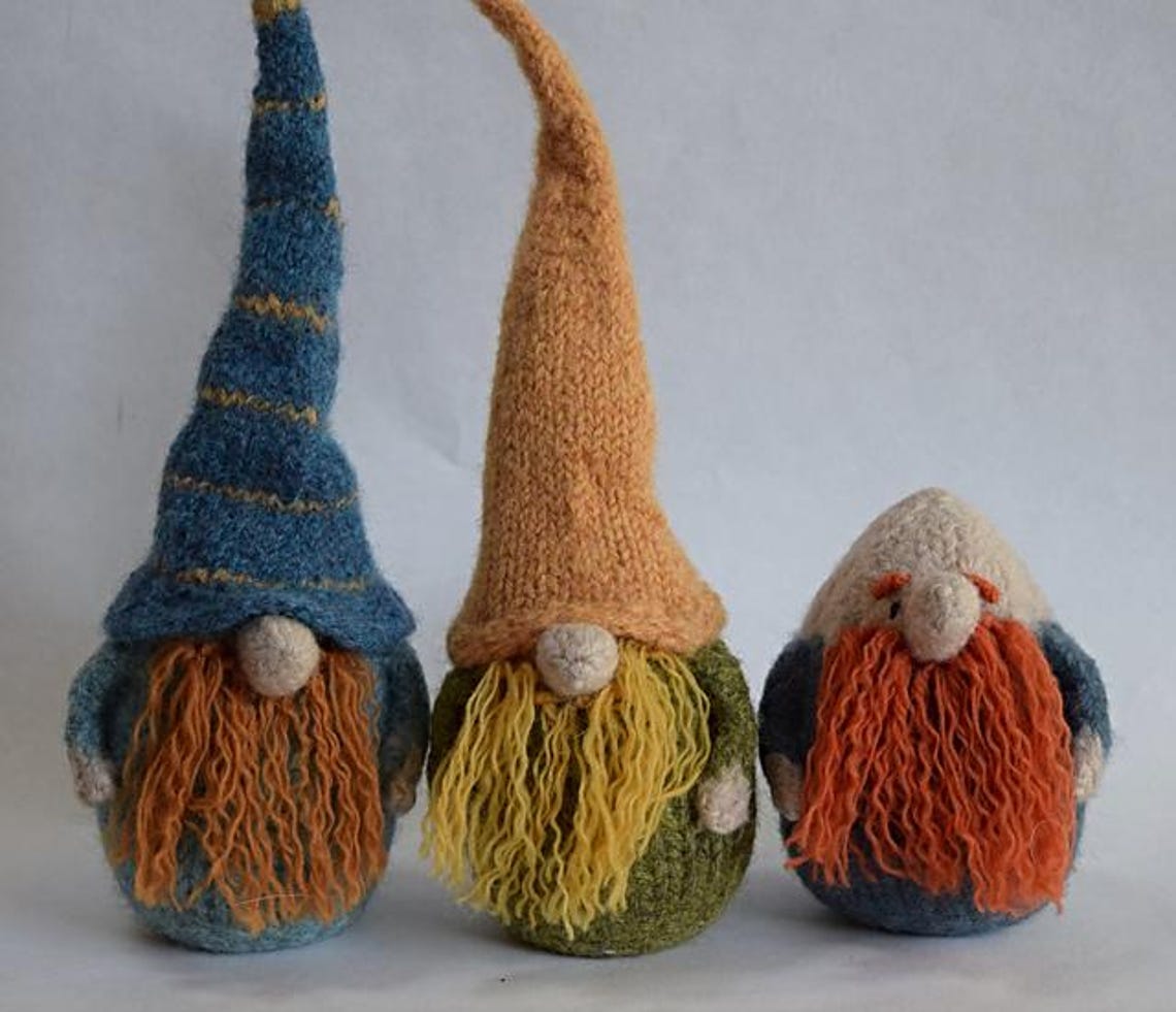 Wobbly Gnomes – Knitting Pattern PDF – Felted Weighted Toy Gnomes - Etsy