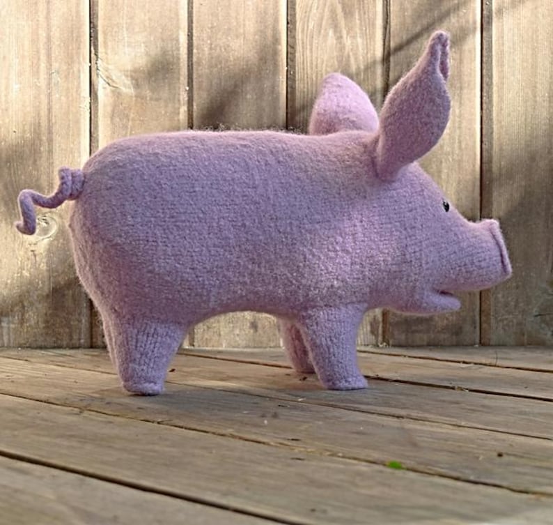Sparky the Pig – Knitting Pattern PDF – Felted Bulky Toy – Seamless ...